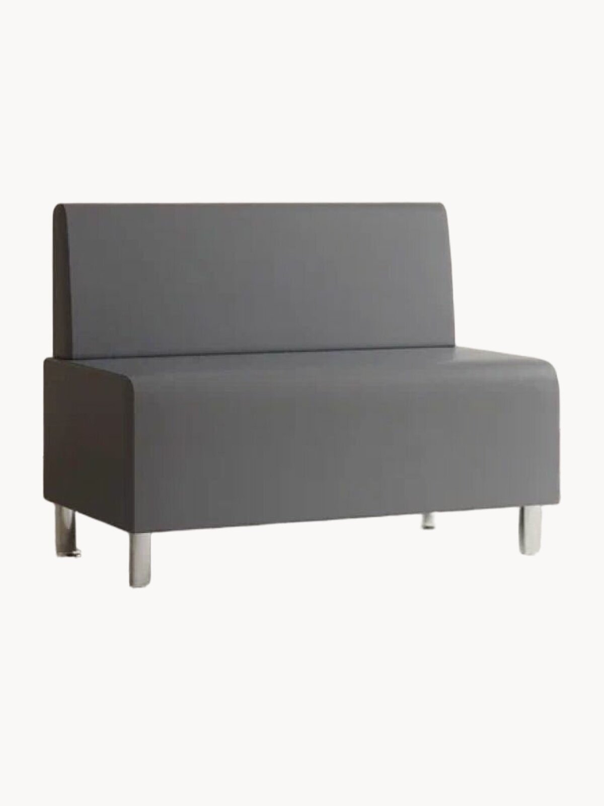 Диван прямой Десто без подлокотников серая кожа. Офис, дом, салон красоты, прихожая, гостиная, зона ожидания.