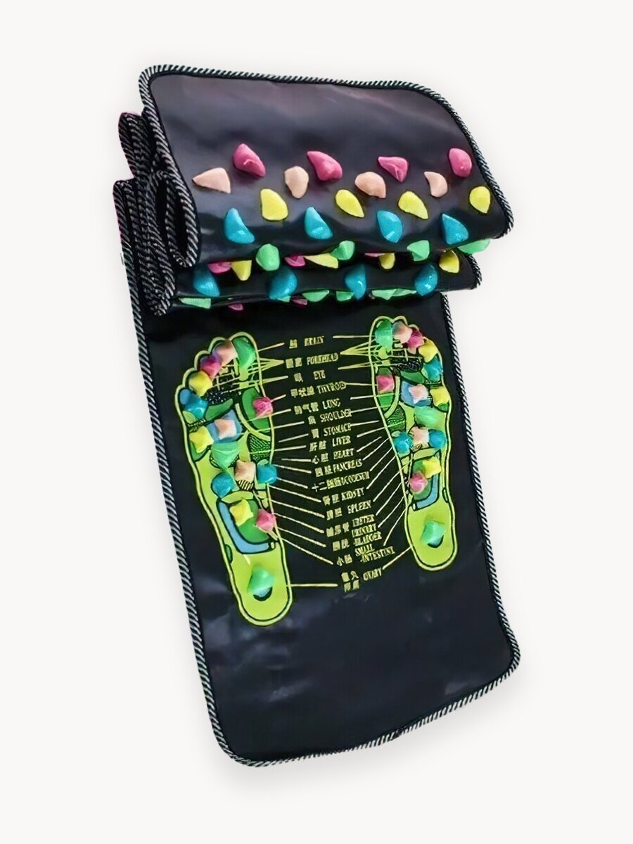 Ортопедический массажный коврик для стоп, ног, массажер для ног/ Цветной Массажный коврик для ног/черный