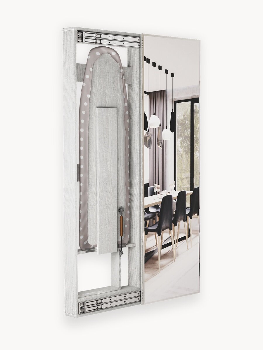 Гладильная доска "Смарт" настенная, с зеркалом, лоредо, съемный чехол