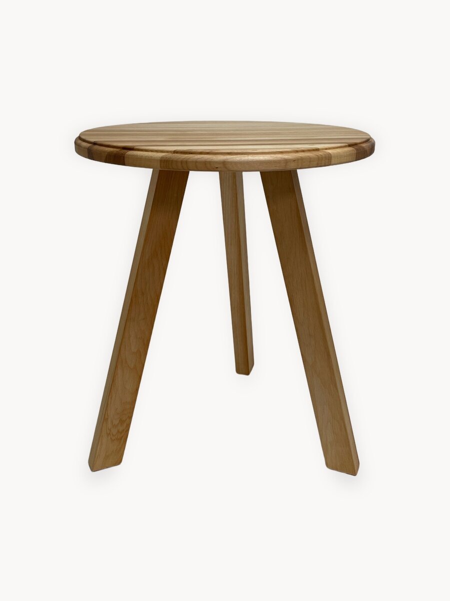 Журнальный столик ArtLab "Aurora №3", круглый, массив бука, высота 45 см, бежевый