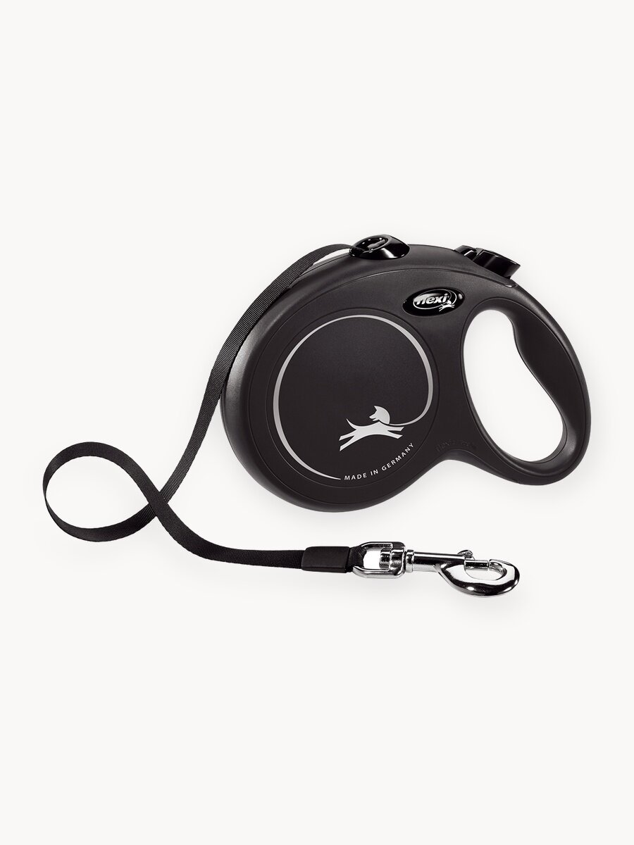 Поводок-рулетка flexi New Classic L (до 50 кг) лента 5 м черная