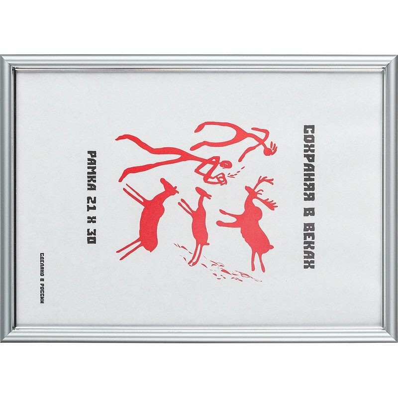 Рамка пластиковая Комус 21*30 см, (A4), серебро