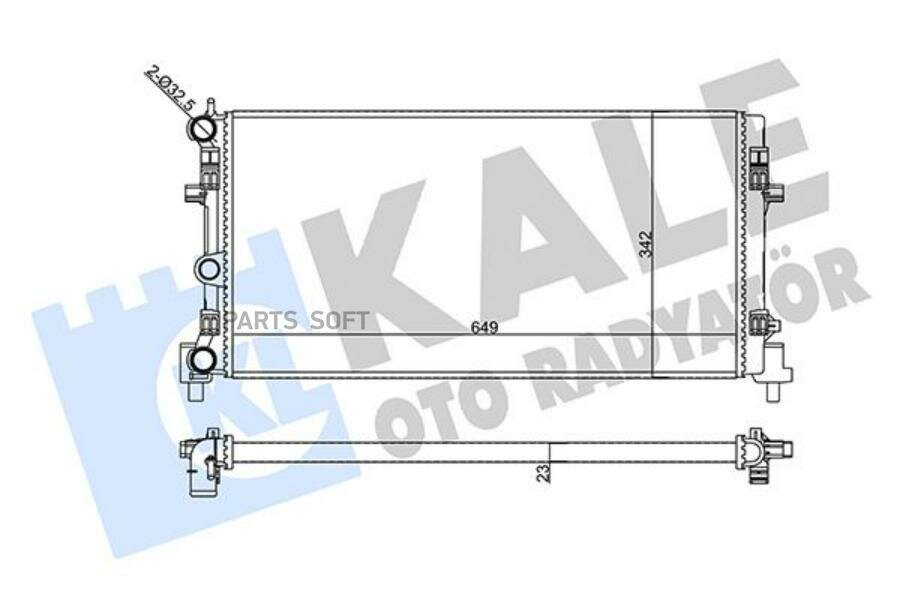 356425 KALE Радиатор системы охлаждения VW Polo Sedan (10-)/(20-)/Skoda Rapid (12-)/(20-)
