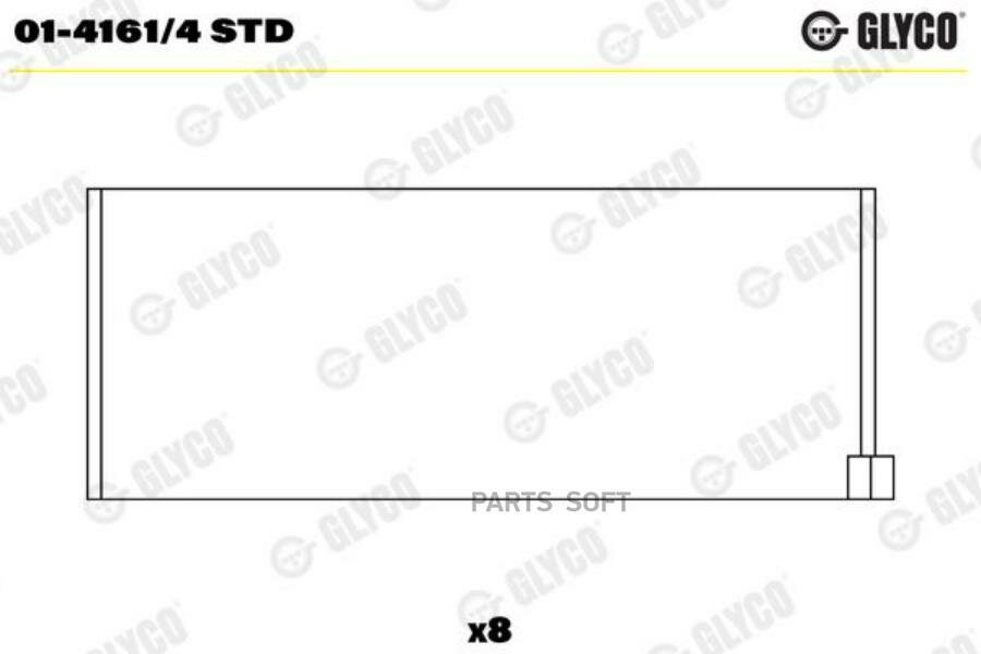 GLYCO 01-4161/4-STD Вкладыши шатунные к-т Renault Clio I II Kangoo 1.2 ()