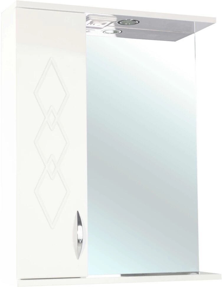 Зеркальный шкаф 50x72,2 см бежевый глянец/белый глянец L Bellezza Элеганс 4618606522077