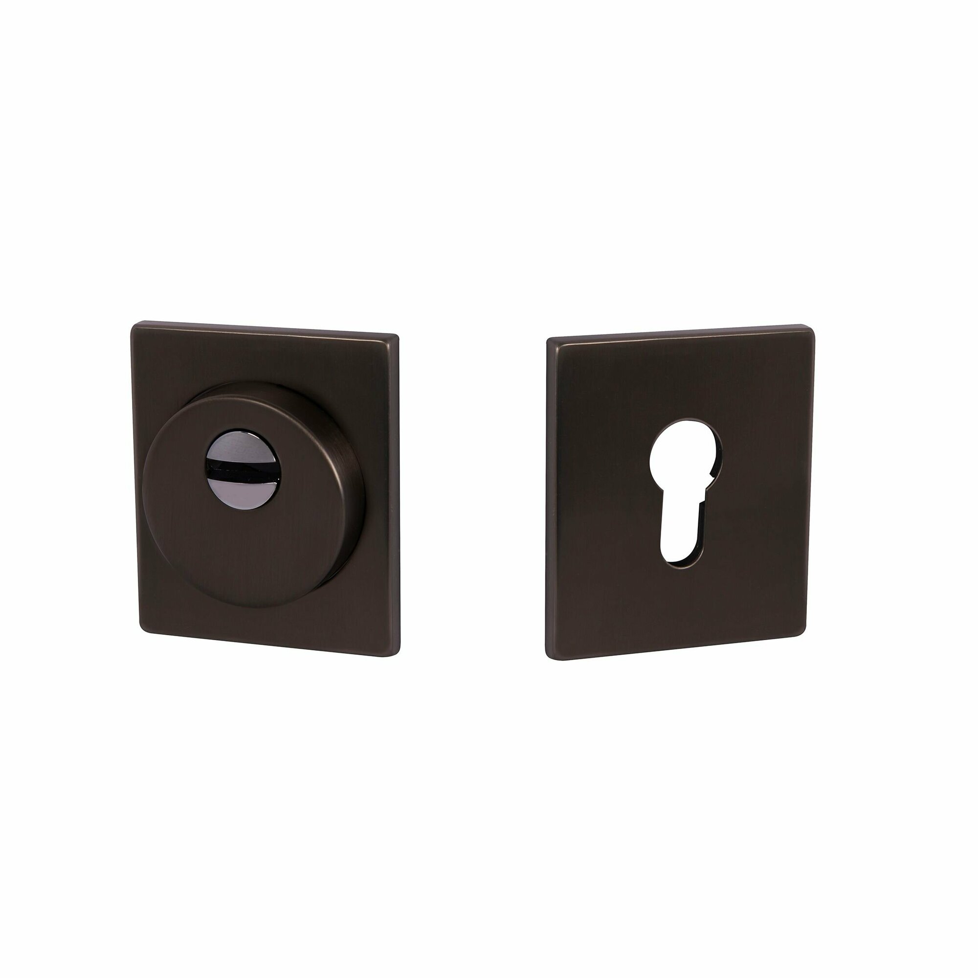 Комплект накладок на входную дверь Armadillo: Броненакладка Protector/USS BL, на цилиндровый механизм ET Protector/USS BPVD Вороненый никель