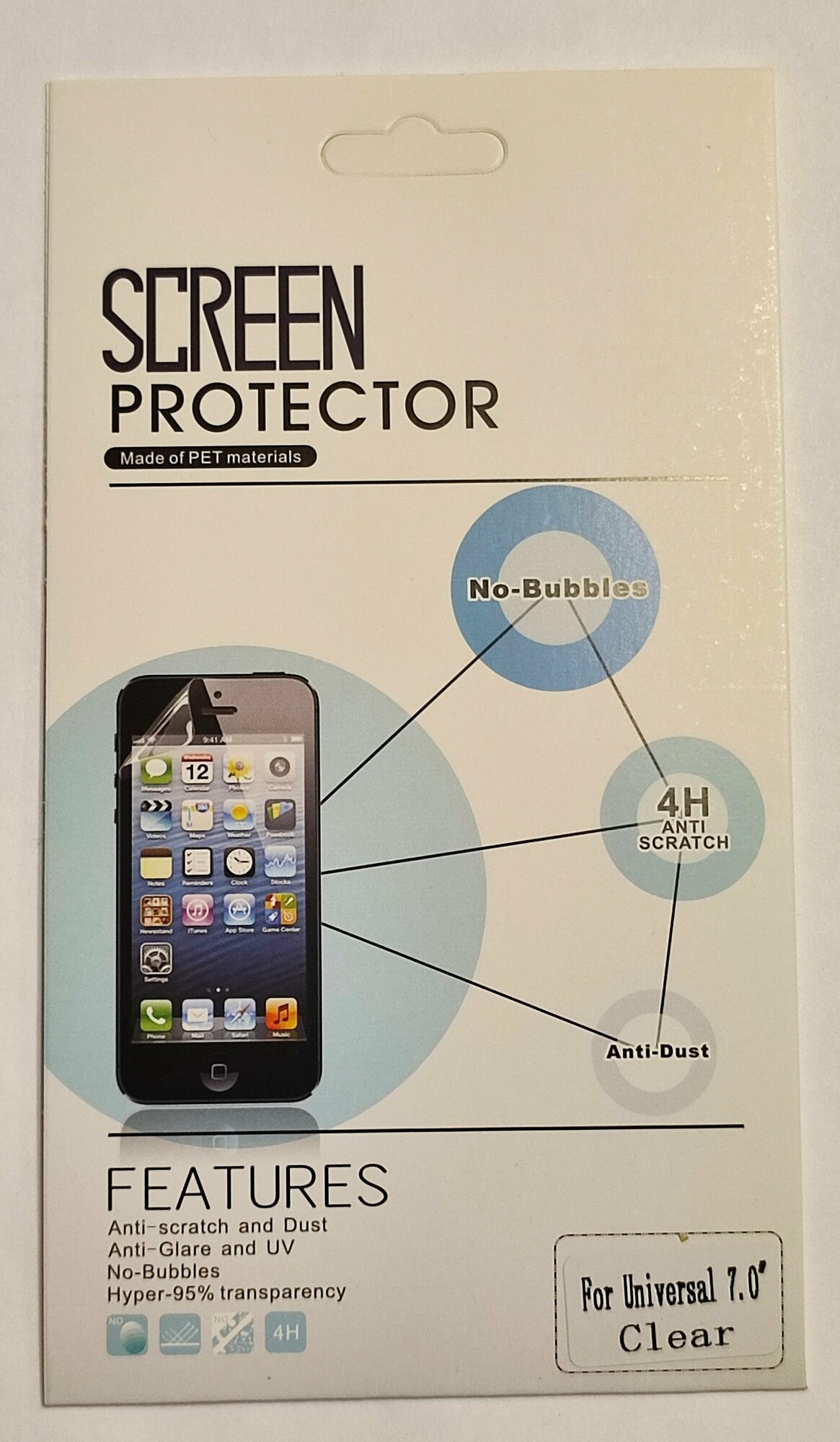 Защитная плёнка для телефона универсальная 7" глянцевая