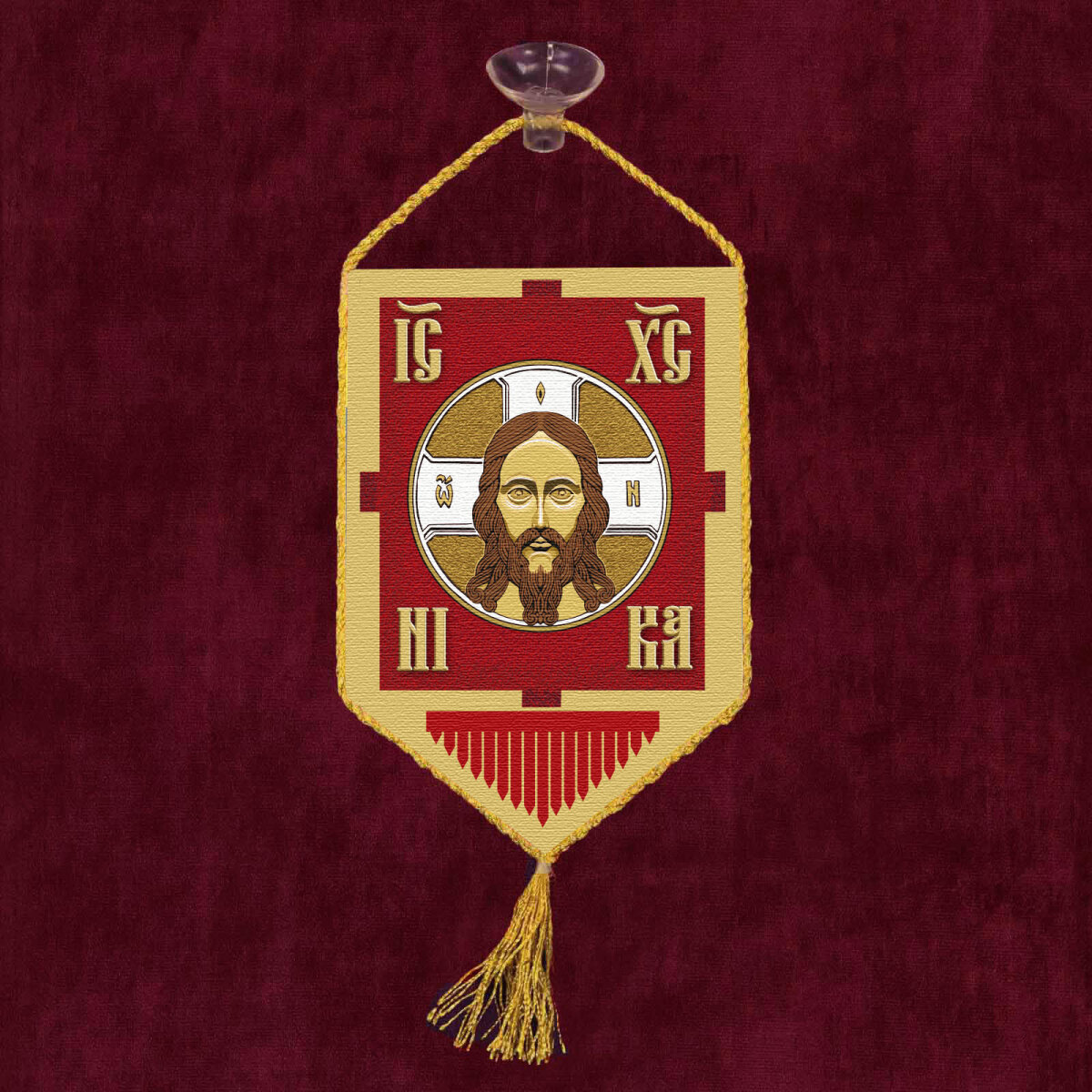 Автомобильный вымпел "Хоругвь", размер вымпела 10х15см, кисточка, с присоской