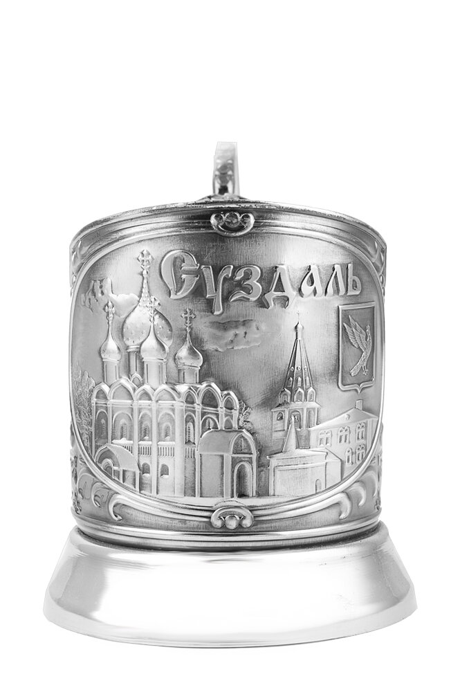 Подстаканник подарочный никелированный Суздаль
