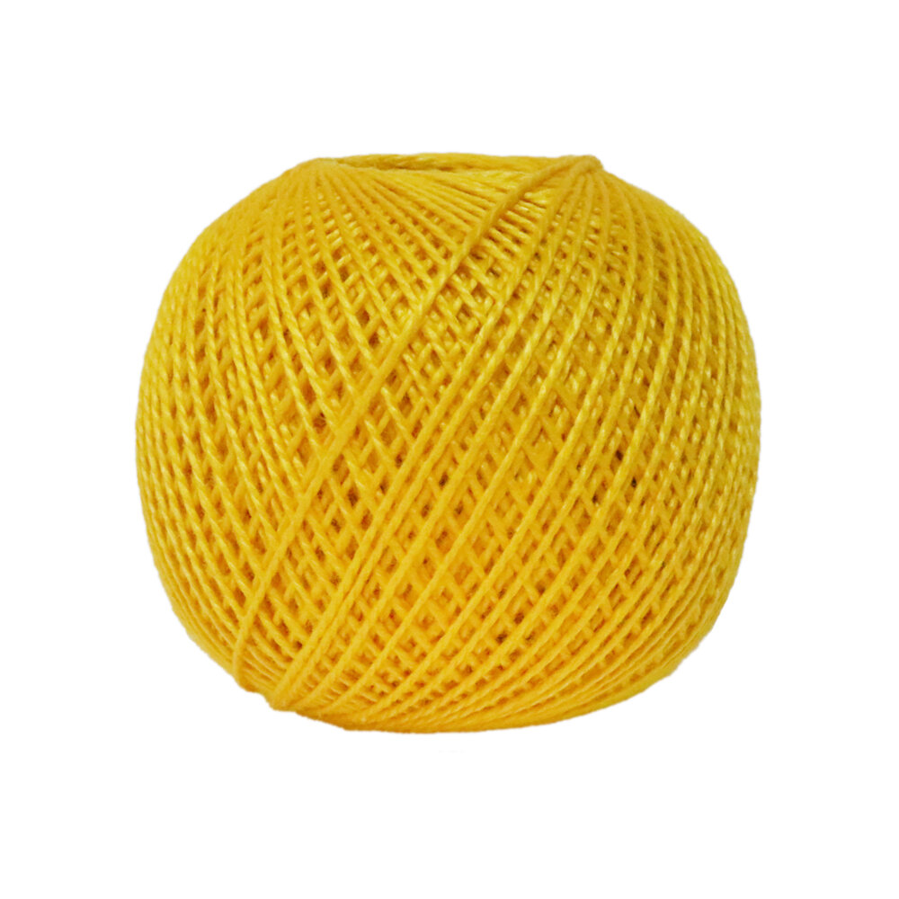 Пряжа ПНК Кирова Ирис ярко-желтый (0305), 100%мерсеризованный хлопок, 25г, 150м, 3шт
