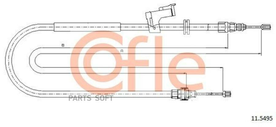 92115495 COFLE Трос стояночного тормоза задн прав FORD: GALAXY, Mondeo IV, S-Max 2007-
