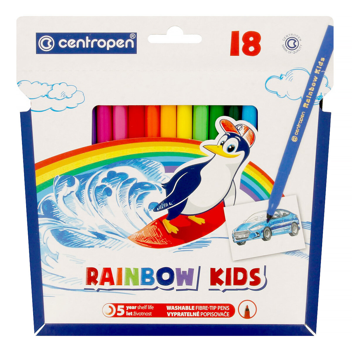 Набор цветных фломастеров "Centropen" RAINBOW KIDS PA 18 цв 7550/18