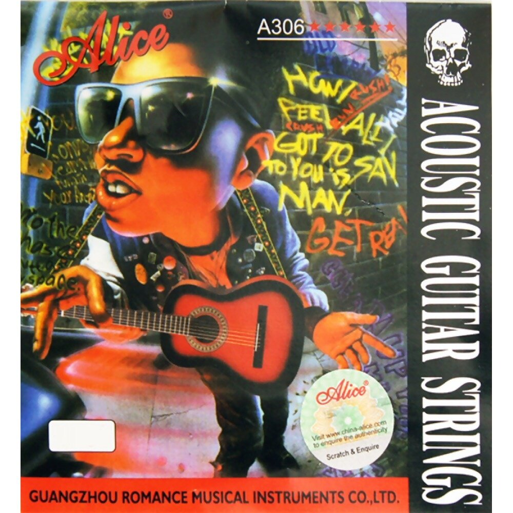 Одиночная струна для акустической гитары Alice A306-SL-6, 052, посеребр. медь