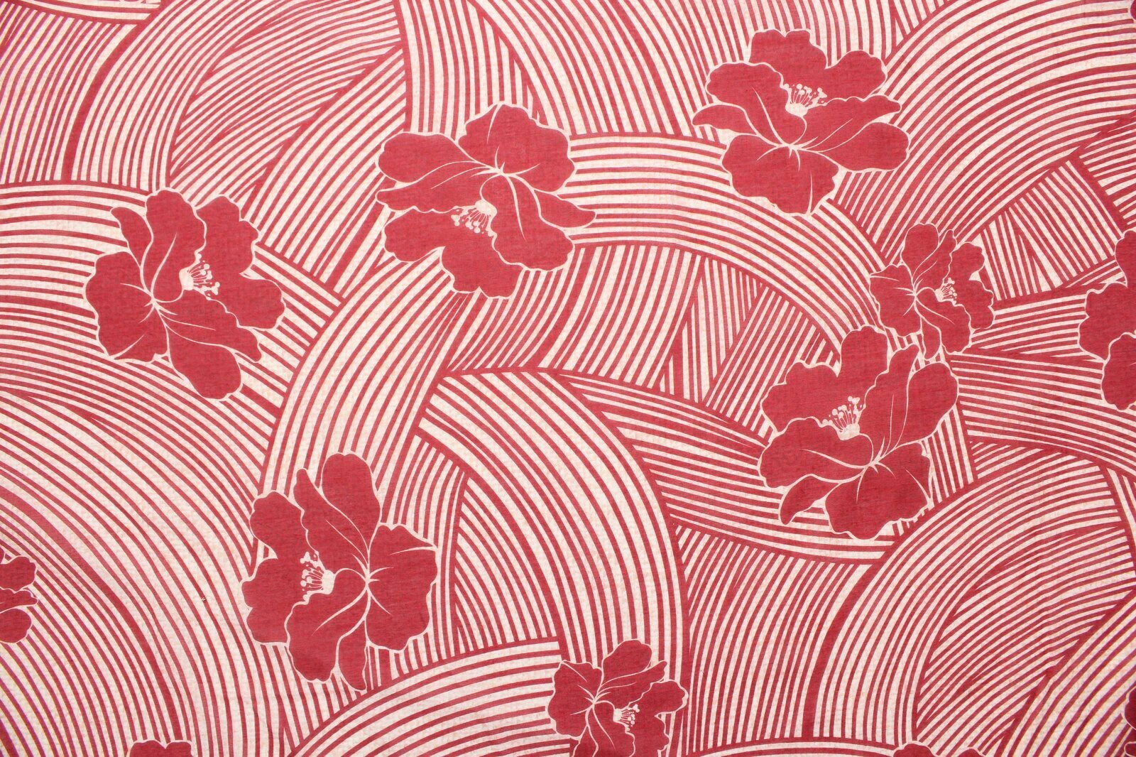 Ткань Шёлк-хлопок-вуаль Ferragamo вишнёвый рисунок, ш134см, 0,5 м