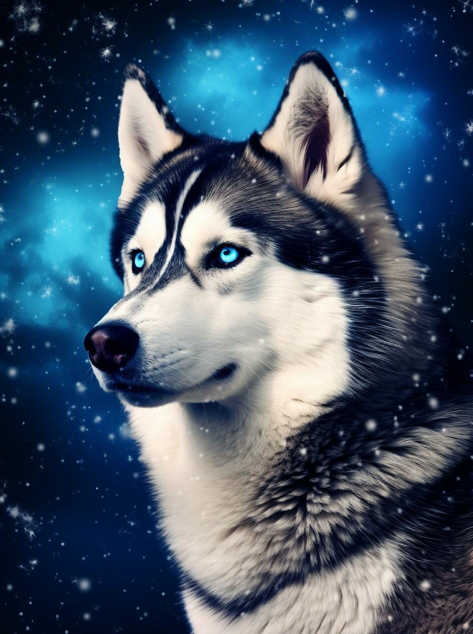 Картина по номерам 40*50 см "Хаски с изумительным взглядом"