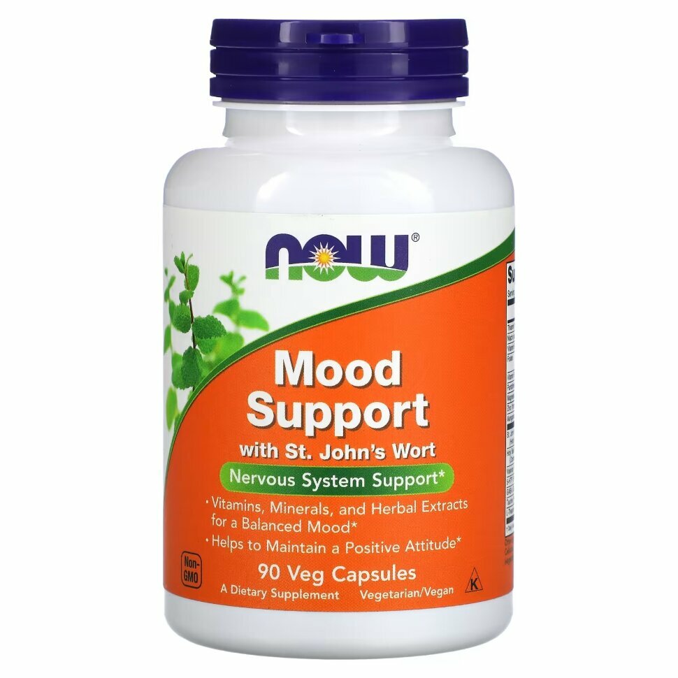 Комплекс NOW Mood Support, 110 г, 90 капсулы, для поддержания нервной системы