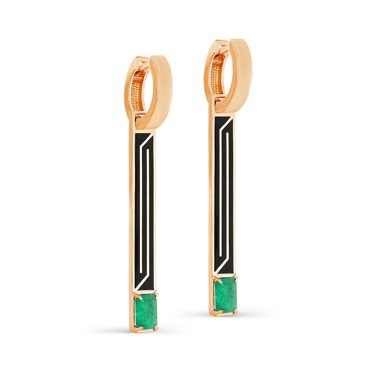Серьги JEWELIN, красное золото, 585 проба, изумруд