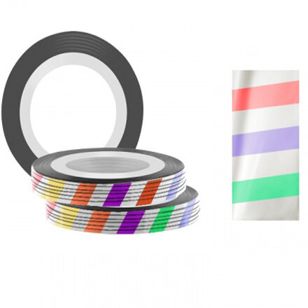 Jessnail Фольга для дизайна ногтей в рулоне 20м*0,8мм, радуга (74732)