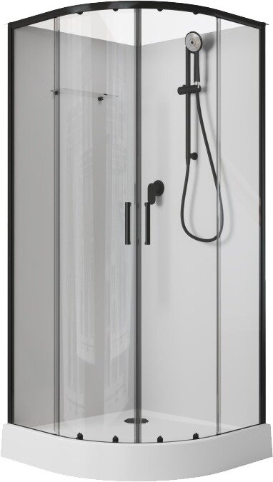 Душевая кабина Aquanet Passion EVO 267256 90x90, профиль черный, стекло прозрачное