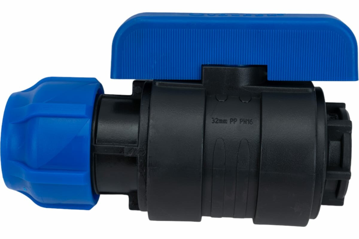 VALFEX шаровый кран ПНД компрессионный с цанговым соединением разборный 32x3/4