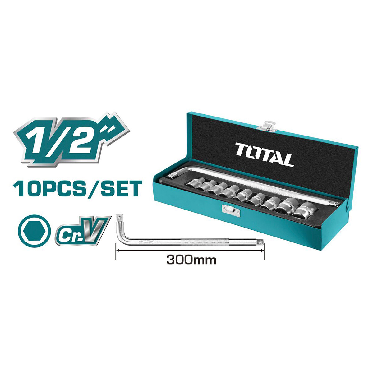 Набор головок 1/2 " TOTAL THTL121101 (10шт)