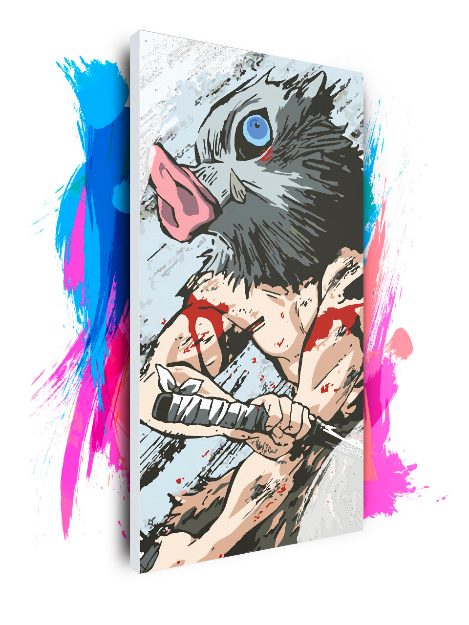 Картина по номерам на холсте Клинок рассекающий демонов - Иноске, 30 х 60 см