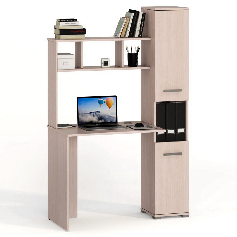 Стол компьютерный Вента-5 правый Дуб молочный