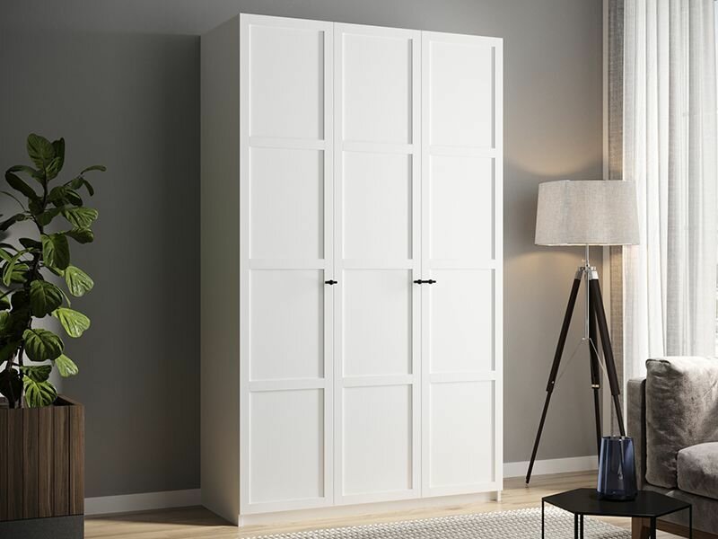 Шкаф распашной для одежды " Берг 3" 120х200х50 Белый / Лотос