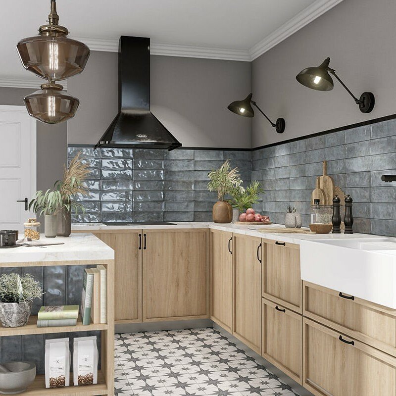 Плитка Mainzu Cinque Terre Blu 10x30 PT03249 бетон гладкая, глянцевая Мелкоформатная, изностойкая