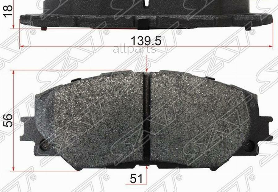 SAT ST-04465-12610 Колодки тормозные (Спереди) Toyota Allion (T260) 07-21 / Corolla 00-19