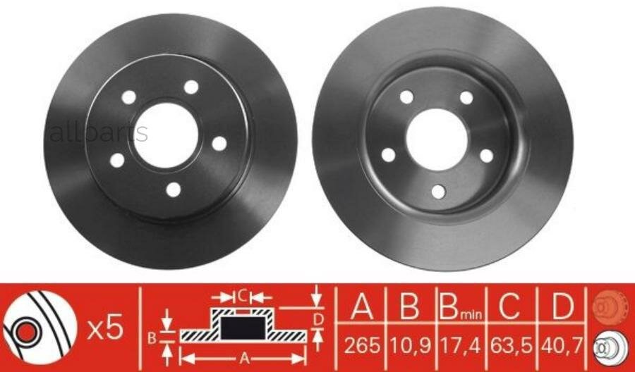 ZF RUSSIA DF4372 ZFR Диск тормозной задний для FORD FOCUS 2 ZF RUSSIA DF4372 ZFR