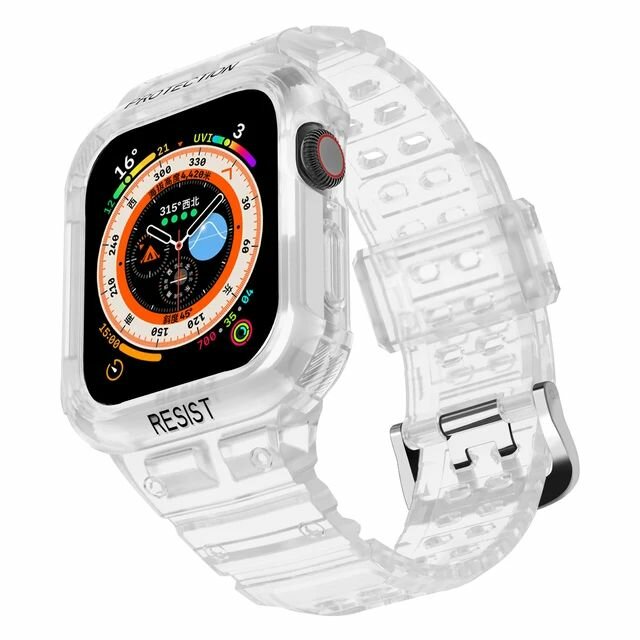 Ремешок для Apple Watch 40/41 mm ModMac с противоударным бампером Clear