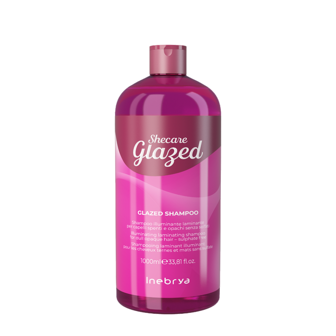 Шампунь для блеска тусклых и матовых волос Inebrya Shecare Glazed Shampoo, 1000 мл