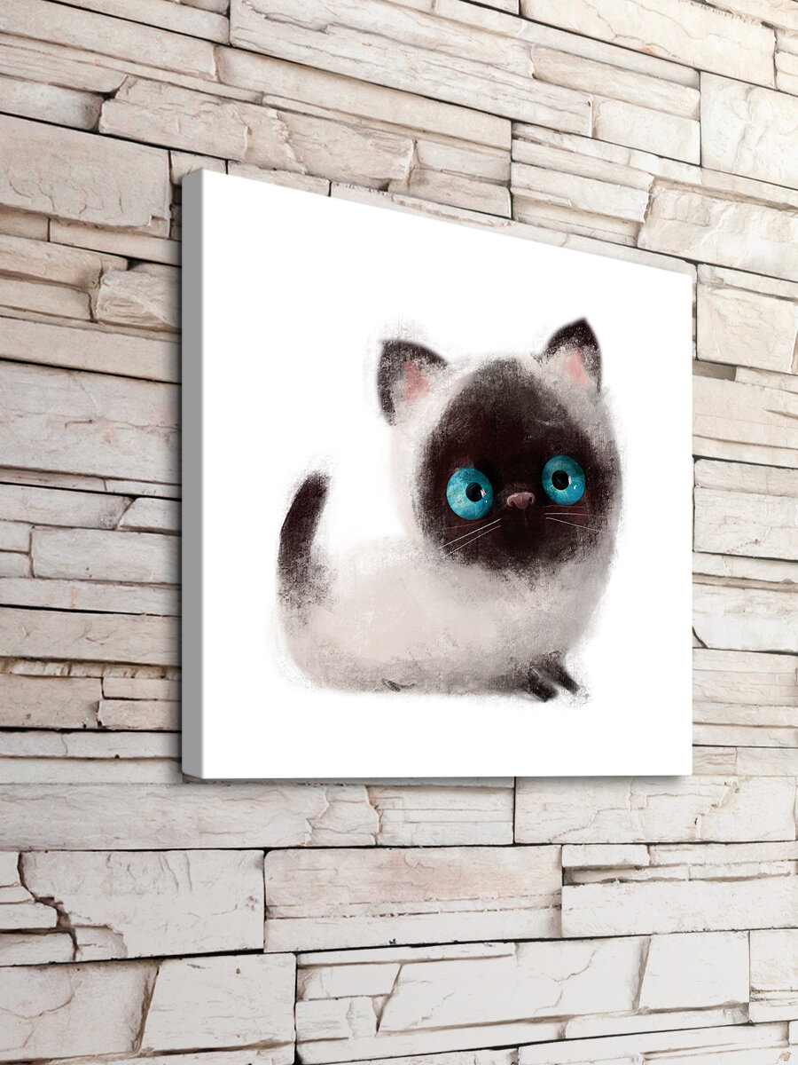Картина Postermarket "Котенок II", холст, на подрамнике, 40x40 см