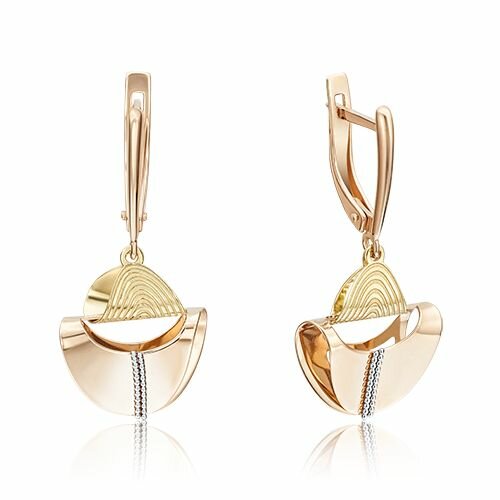 Серьги, комбинированное золото, 585 проба