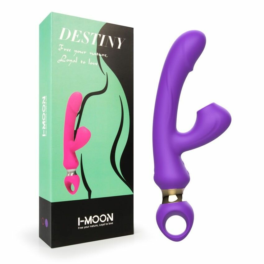 Вибратор-кролик с ручкой-кольцом Promise, фиолетовый