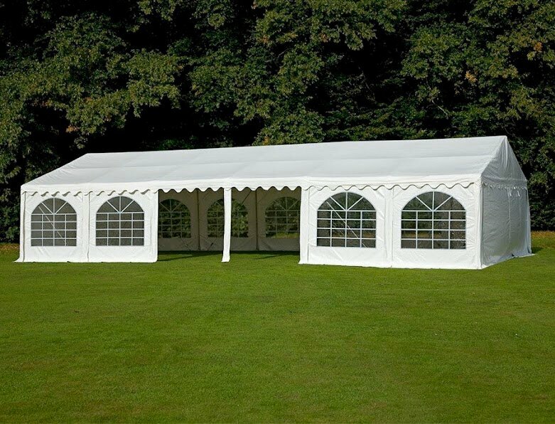 Шатер двускатный Ariana-Tent 8х12 ПРО, цвет белый, усиленный оцинкованный металлический каркас, ткань пвх