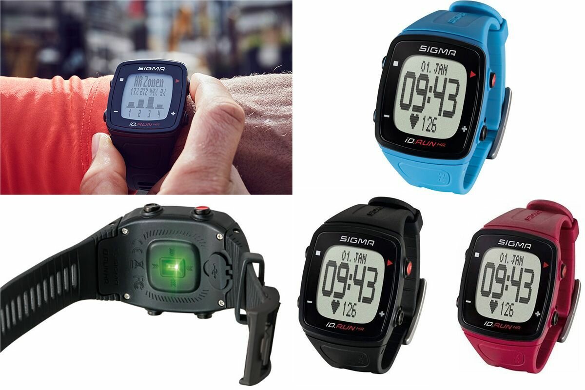 Спортивные часы-пульсометр Sigma, iD.RUN HR black, 24900, черный, без нагрудного датчика