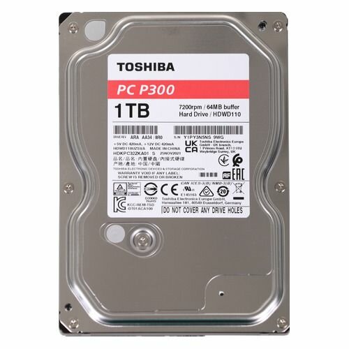 Жесткий диск Toshiba P300 HDWD110UZSVA, 1ТБ, HDD, SATA III, 3.5"