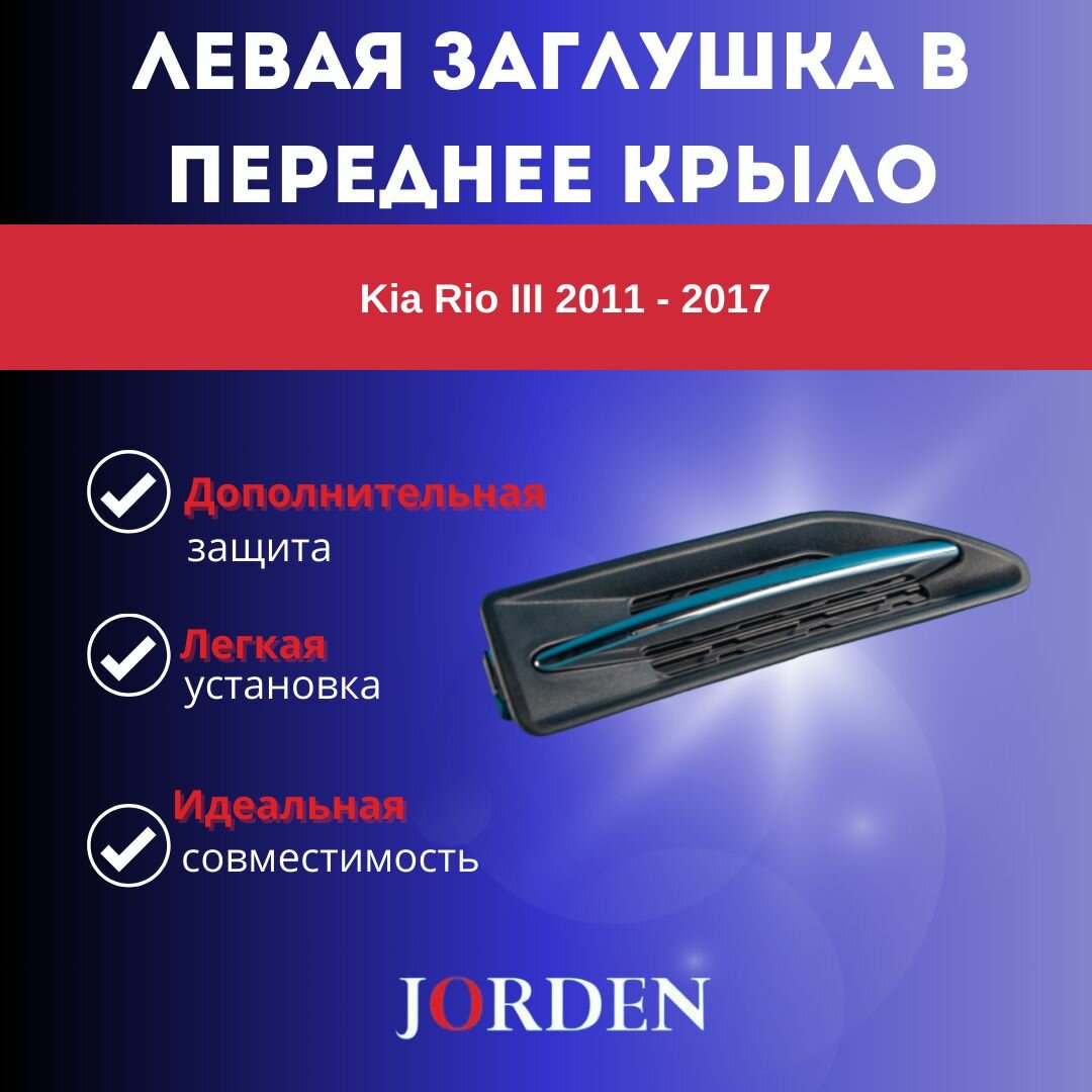 Заглушка автомобильного бампера буксировочная в крыло левая, пробка для Kia Rio 3 2011-2017 Киа Рио 3 до рестайлинга 877714Y000 Jorden