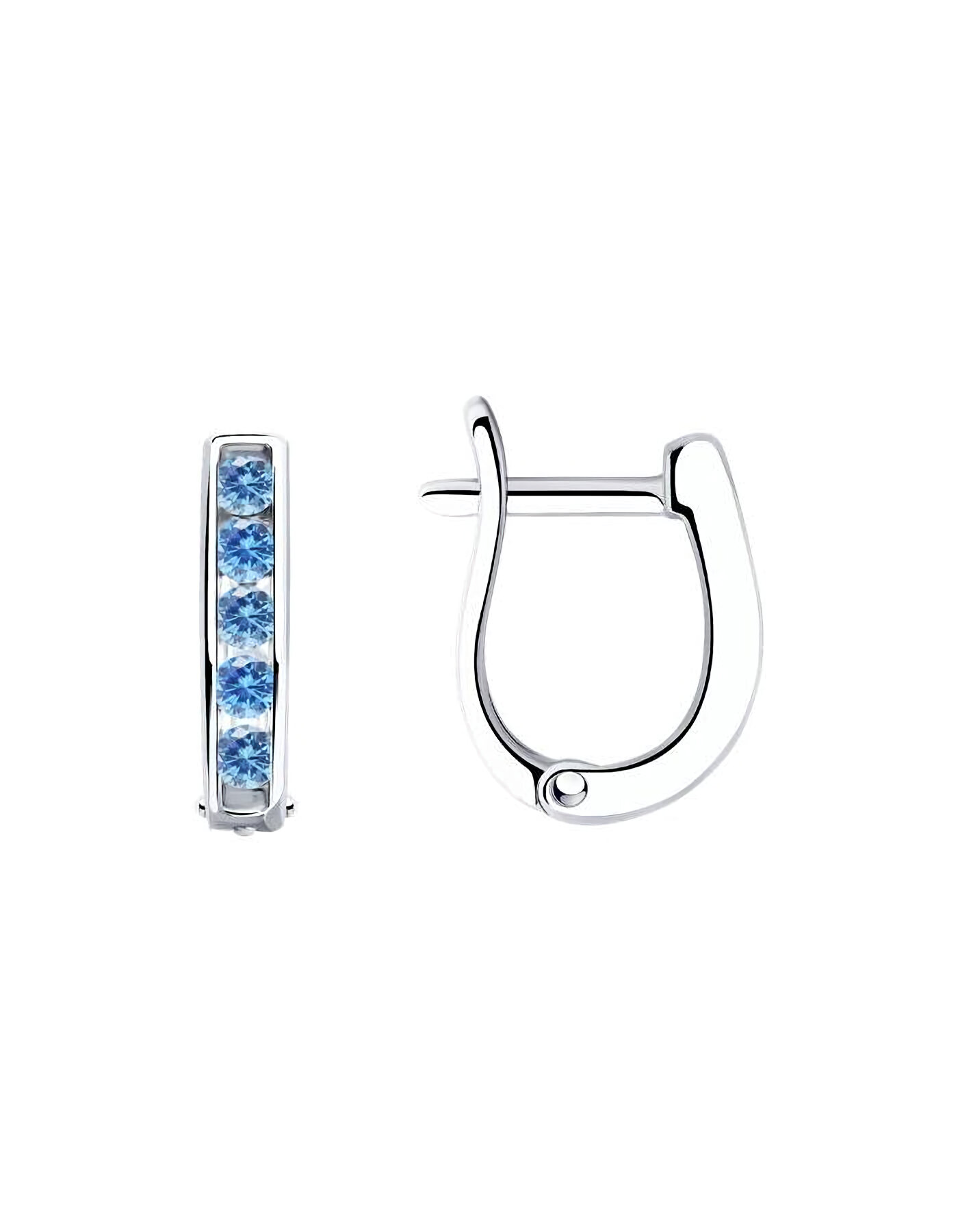 Серьги, серебро, 925 проба, родирование, фианит