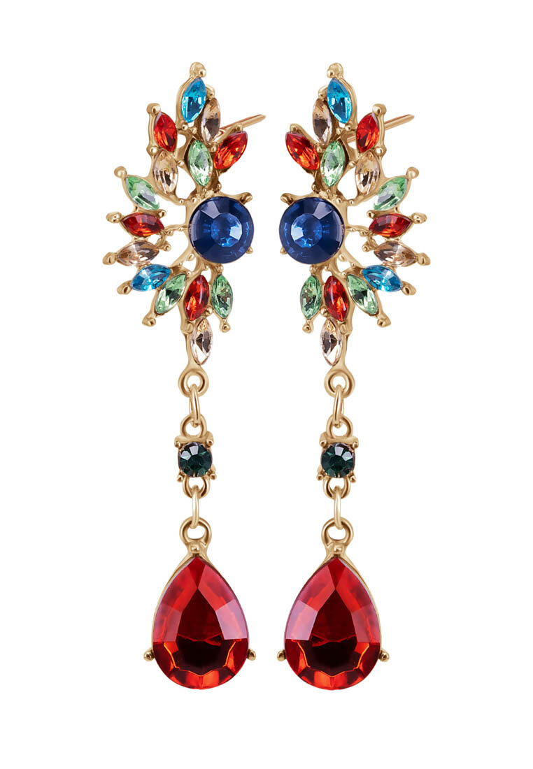 Серьги с подвесками, фианит