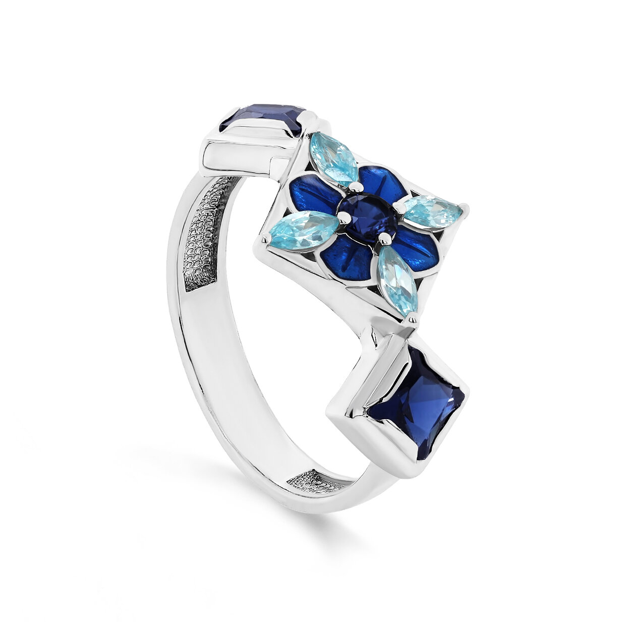 Кольцо, серебро, 925 проба, фианит