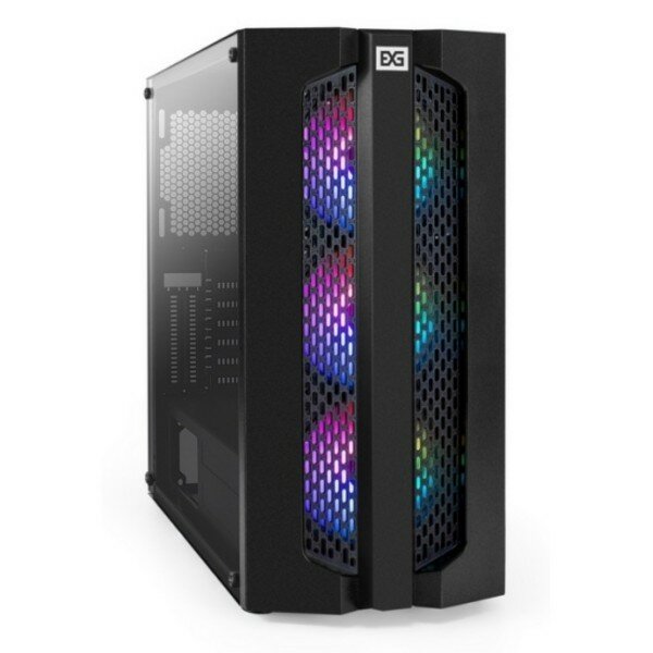 Компьютерный корпус Miditower ExeGate EVO-9205-EVO800 (ATX, БП EVO800RGb с вент. 12 см, с окном, 1хUSB+1хUSB 3.0, аудио, черный, 3 вент. 12см с RGb по