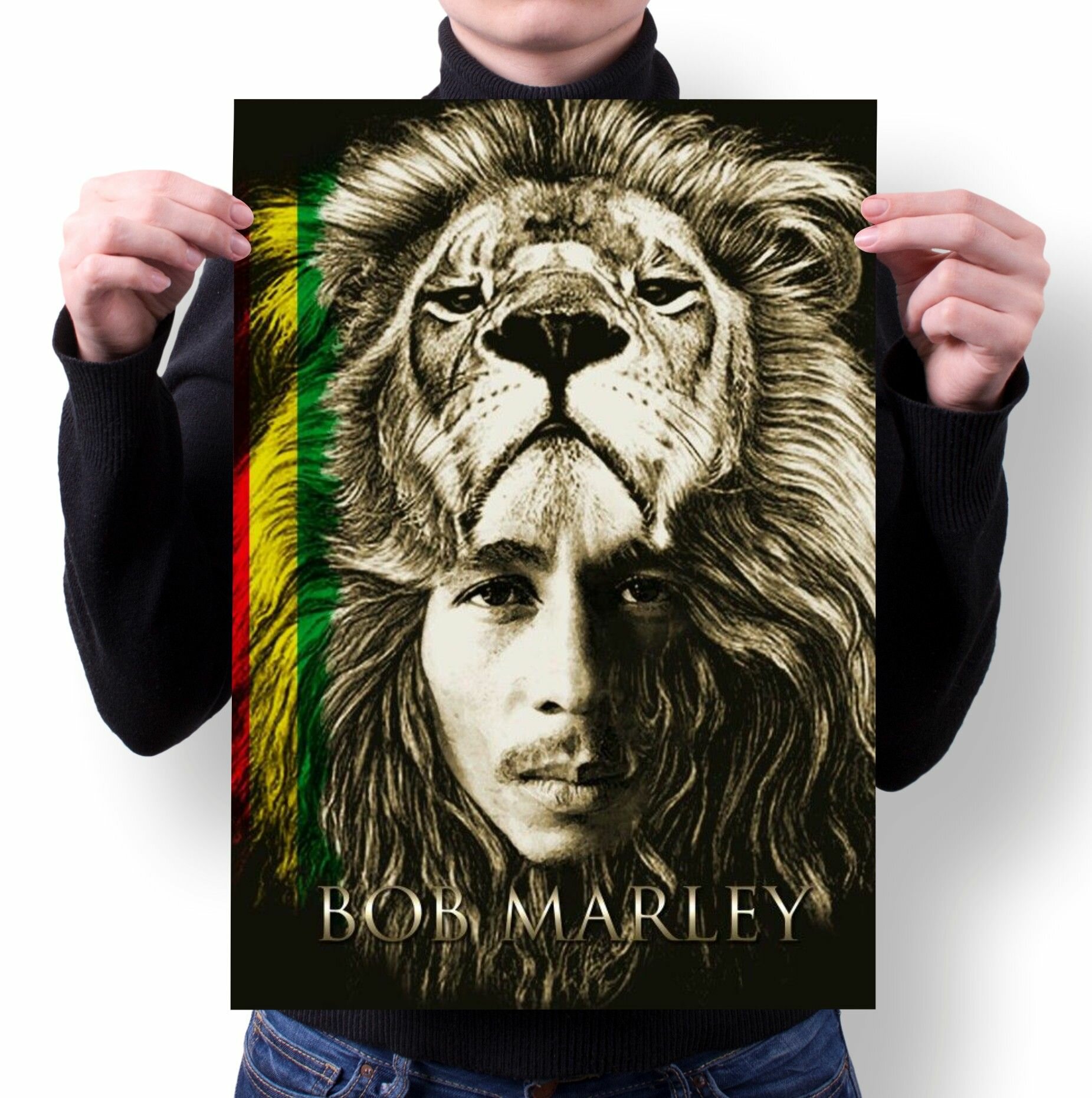 Плакат формата А3 с принтом "Боб Марли"