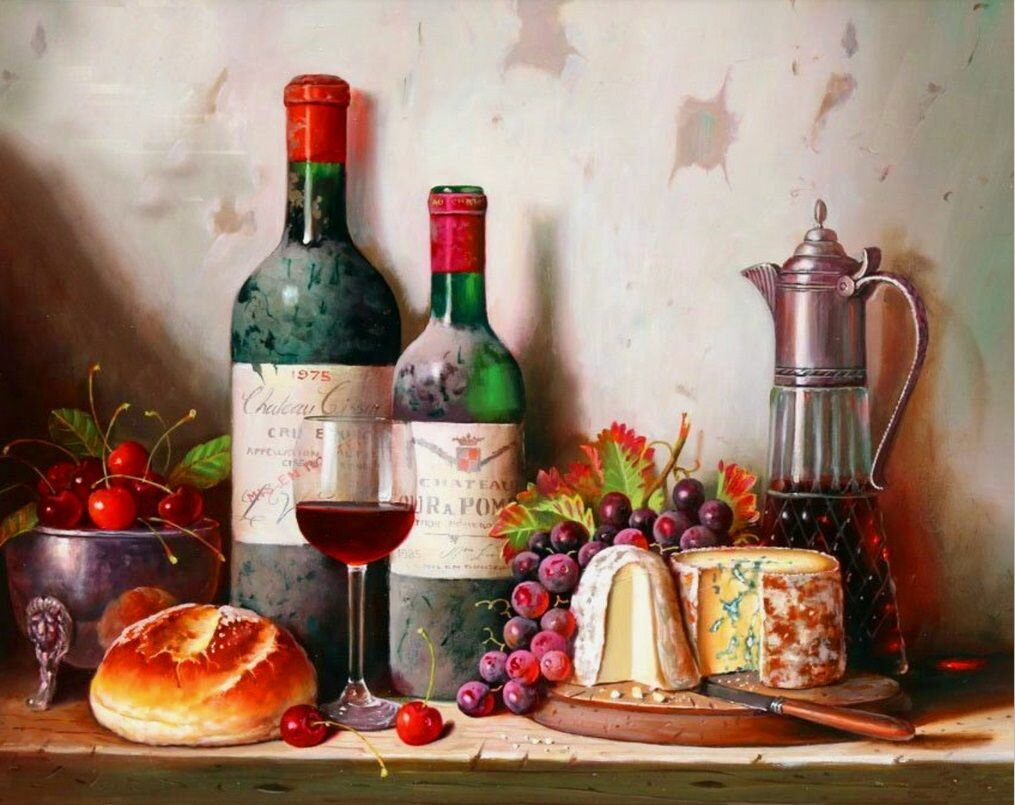 Алмазная мозаика на подрамнике/ Картина страз "Натюрморт" 50х65 , сложность 5, цветов 24, Komas