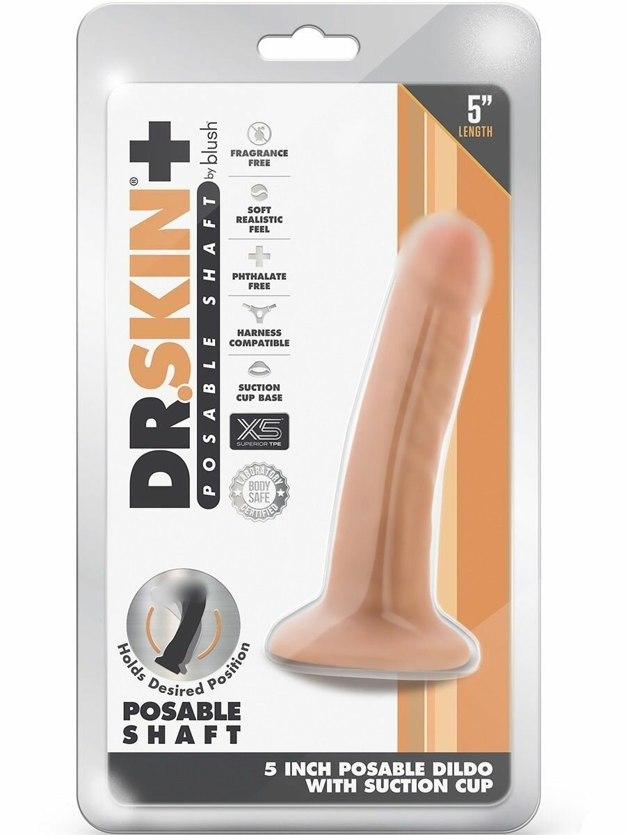 Фаллоимитатор на присоске "DR. SKIN PLUS 5 INCH POSABLE DILDO" 12.5см