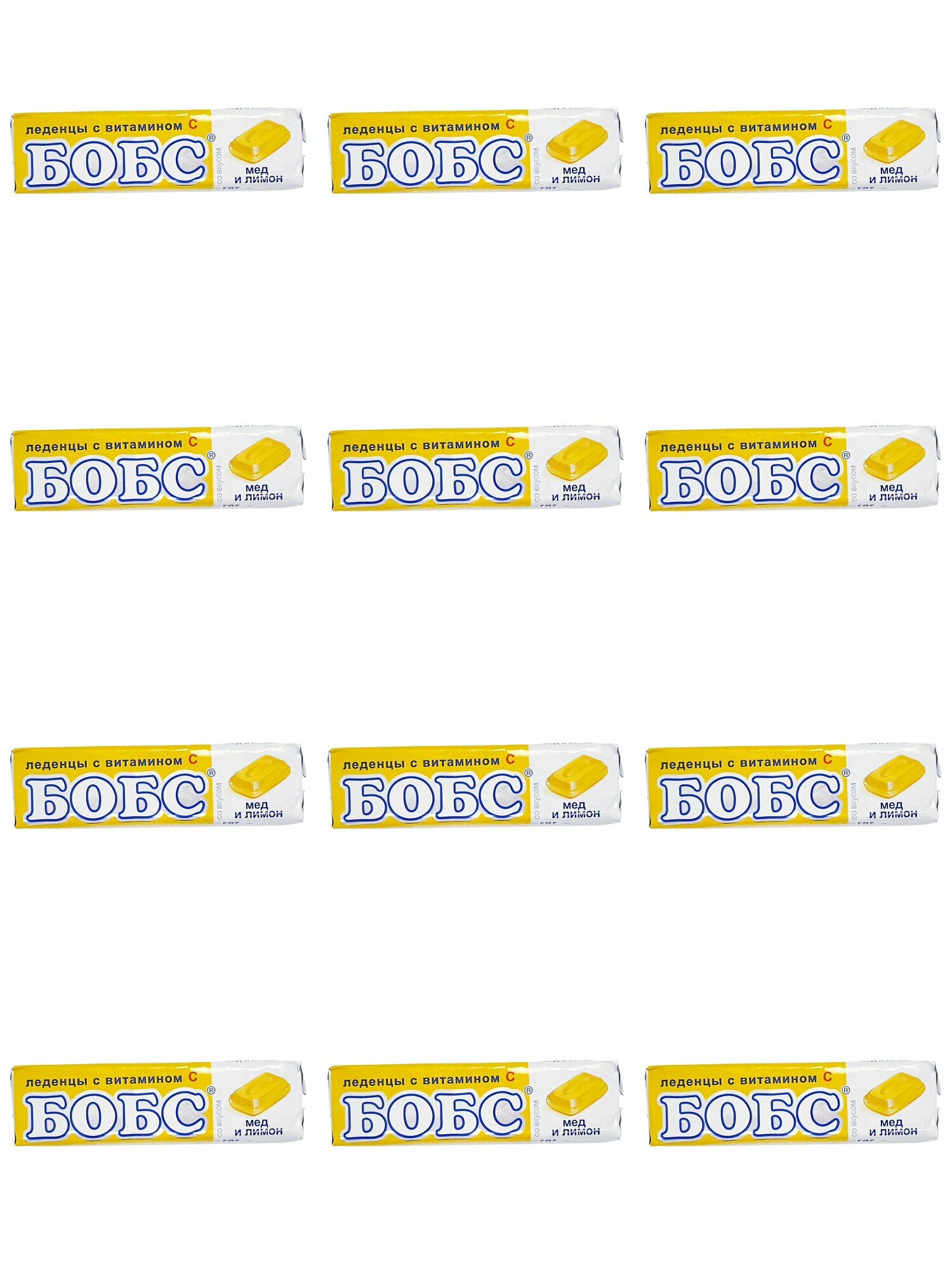 Bobs Леденцы медово лимонный с витамином С,35 г,12 шт