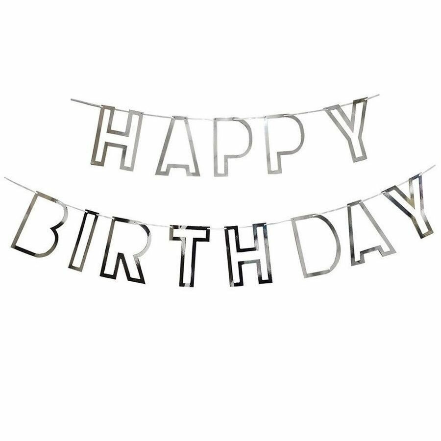 Гирлянда С днем рождения Растяжка Happy Birthday 140см