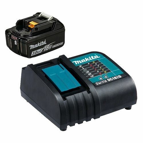 Батарея аккумуляторная Makita BL1830B LXT, 18В, 3Ач, Li-Ion, ЗУ в комплекте [191a23-6]